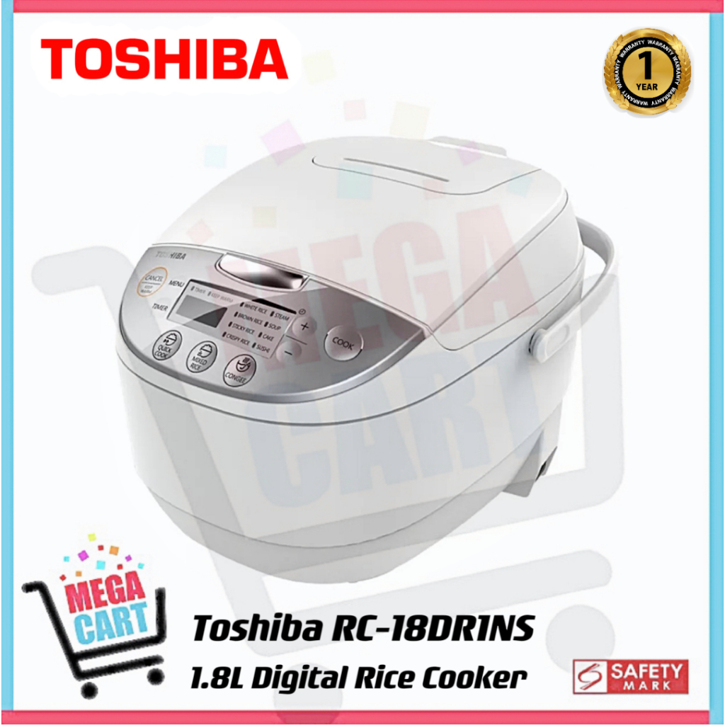 Toshiba 1.8L Digital Rice Cooker (Copper Forged Pot) RC-18DR1NS (1 Year ...
