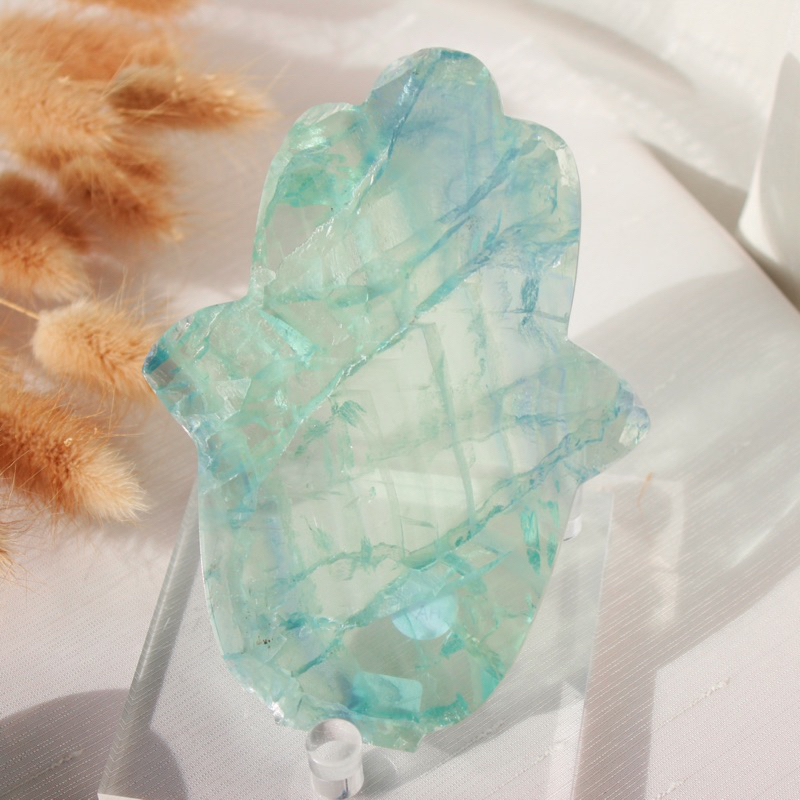 [SG LOCAL - CRYSTALMOJO] Mexican Fluorite Hamsa Hand Slab | Shopee ...