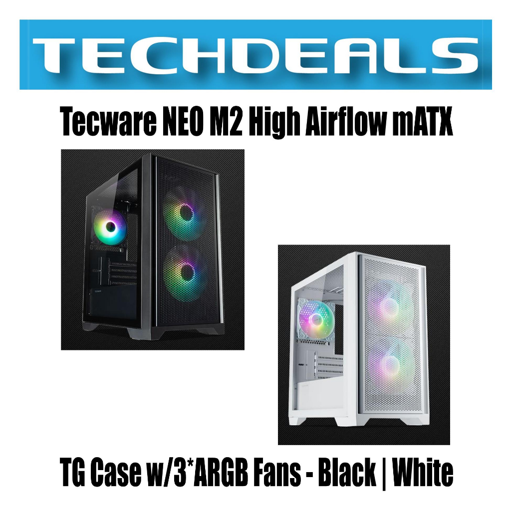 Tecware NEO M2 High Airflow mATX TG Case w/3*ARGB Fans | Shopee Singapore