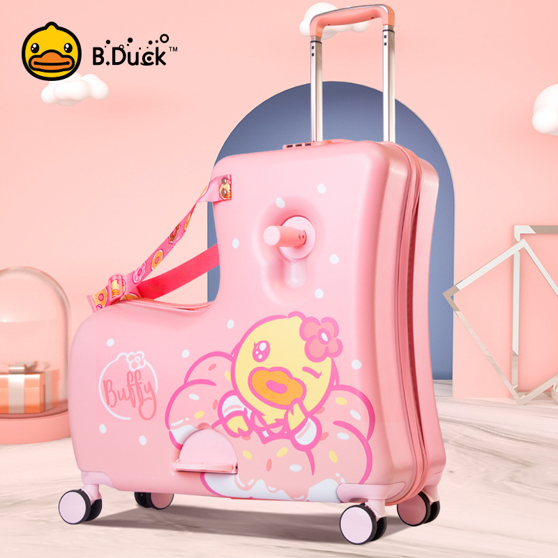 Kids Ride-On Luggage B.Duck Little Yellow Duck 20 24 Inch Suitcase ...