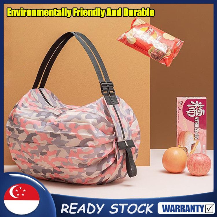 SG [READY STOCK] Foldable Shopping Bag Travel Grocery Tote Bags Eco ...
