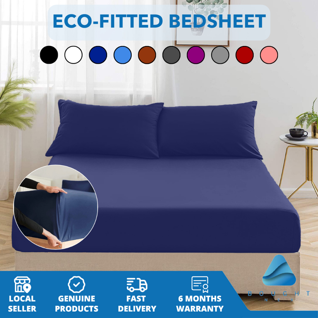 Eco-Fitted Bedsheet - Soft & Wrinkle-Resistant Polyester | Shopee Singapore