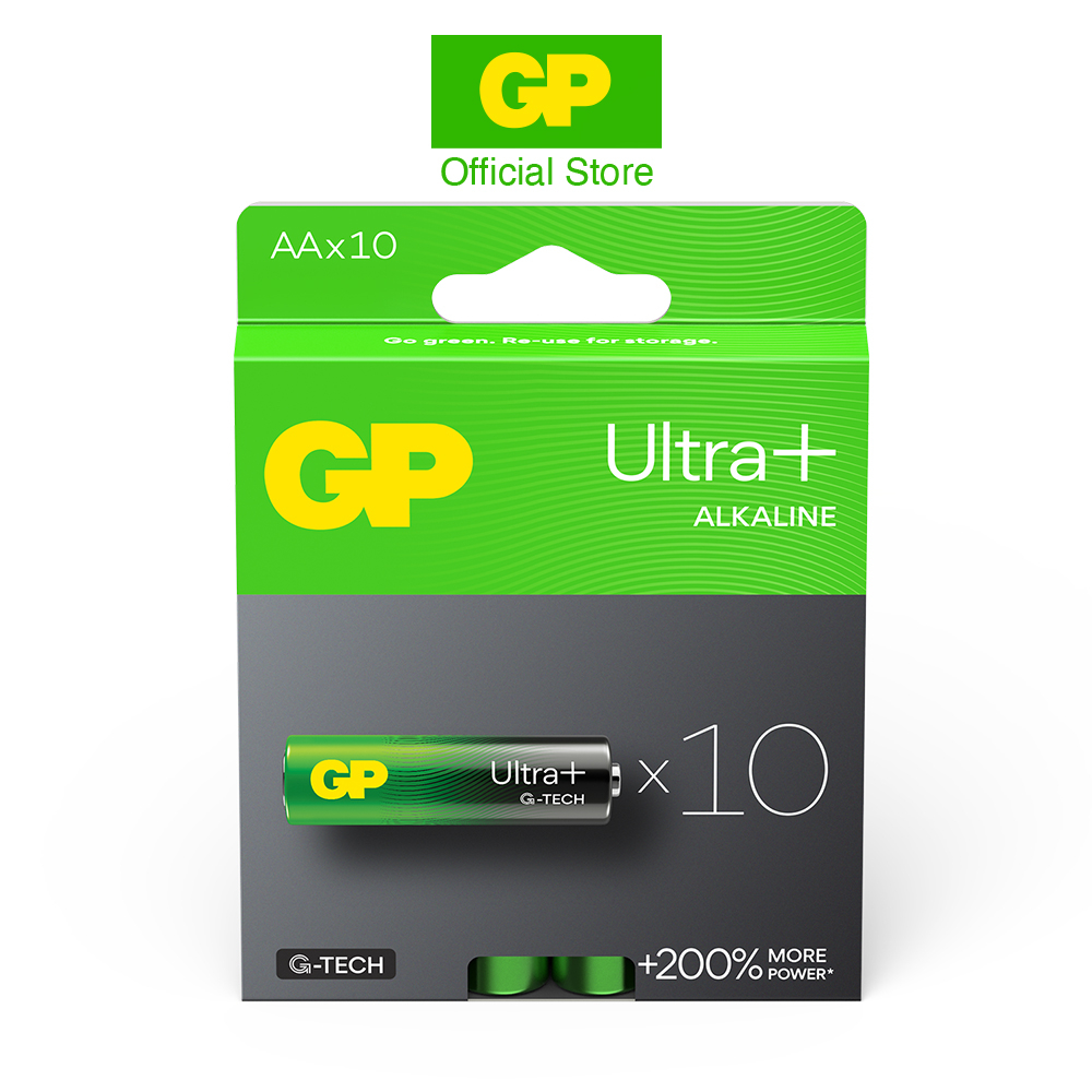 GP Alkaline Ultra Plus AA Battery 10 pcs/pack with 200% more power ...
