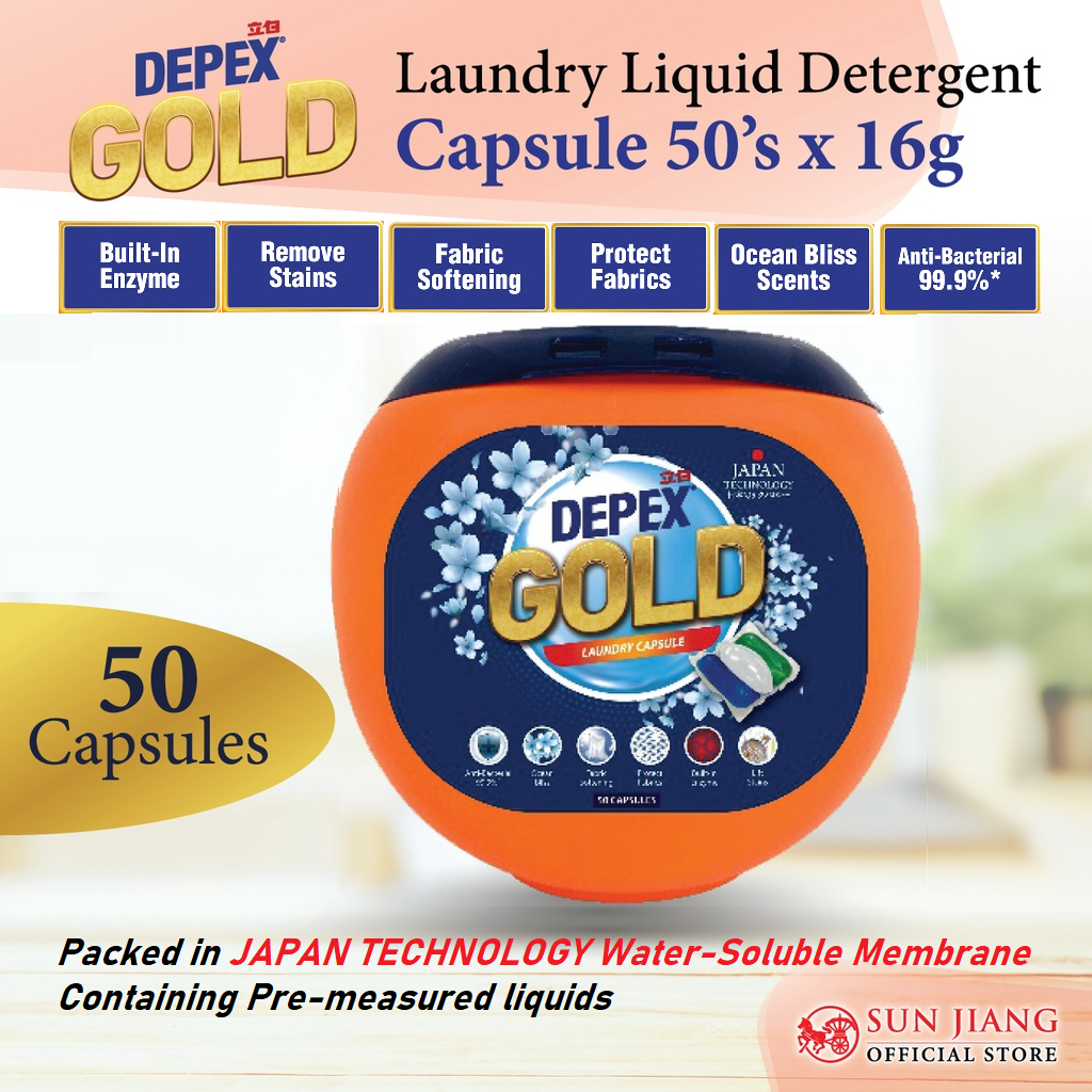 [Bundle of 3] DEPEX GOLD 3 in 1 Laundry Pods Liquid Capsule Detergent ...