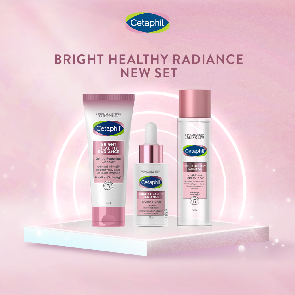 Cetaphil Bright Healthy Radiance New Set: Gentle Renewing Cleanser 100g ...