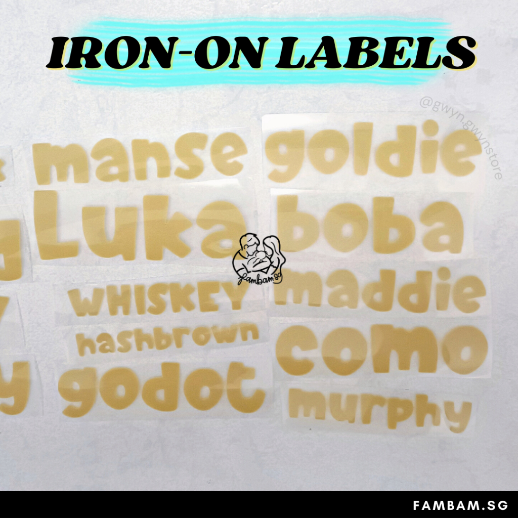 Iron On Heat Transfer Name Labels for T-shirt (Cloth material) | Shopee ...