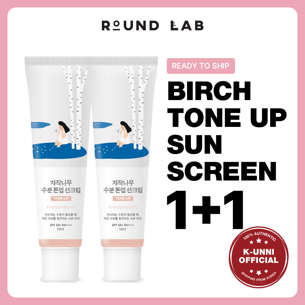 [ROUND LAB] Birch Juice Moisturizing Tone Up Sunscreen 50mL 1+1 / Suncream SPF 50+ PA ...