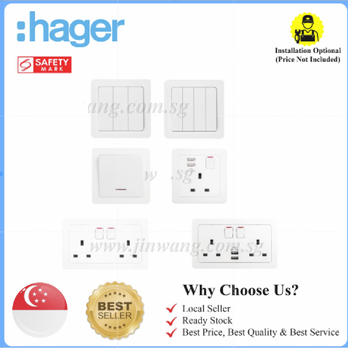 [SG ReadyStock&LocalAuthorizedSeller]High-Quality Hager White wall ...