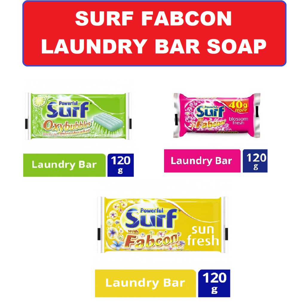 Surf with Fabcon Laundry Bar Soap (Assorted) - 120 grams | Shopee Singapore