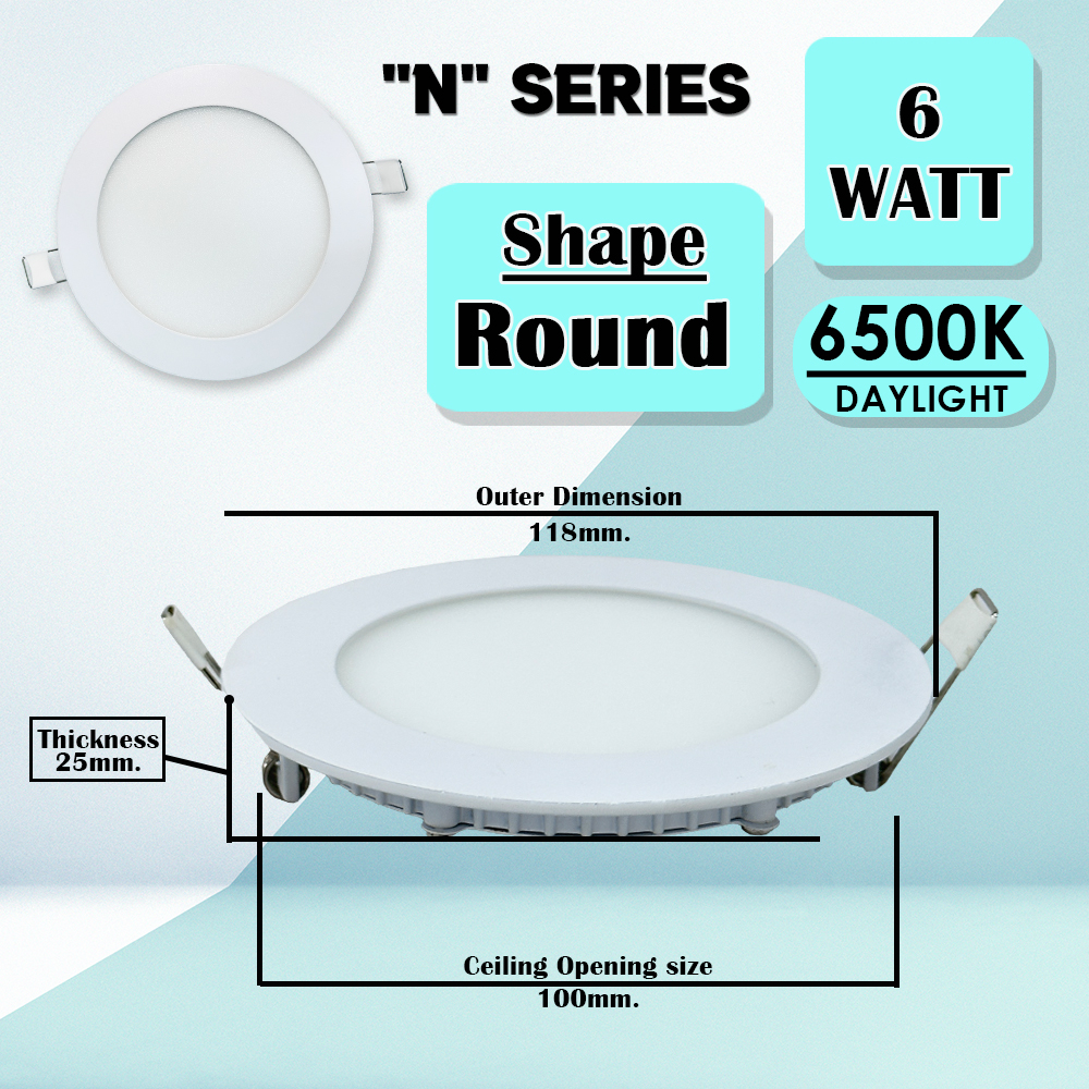 LED Downlight Recess Panel Round & Square 6W / 9W / 12W / 18W / 24W ...