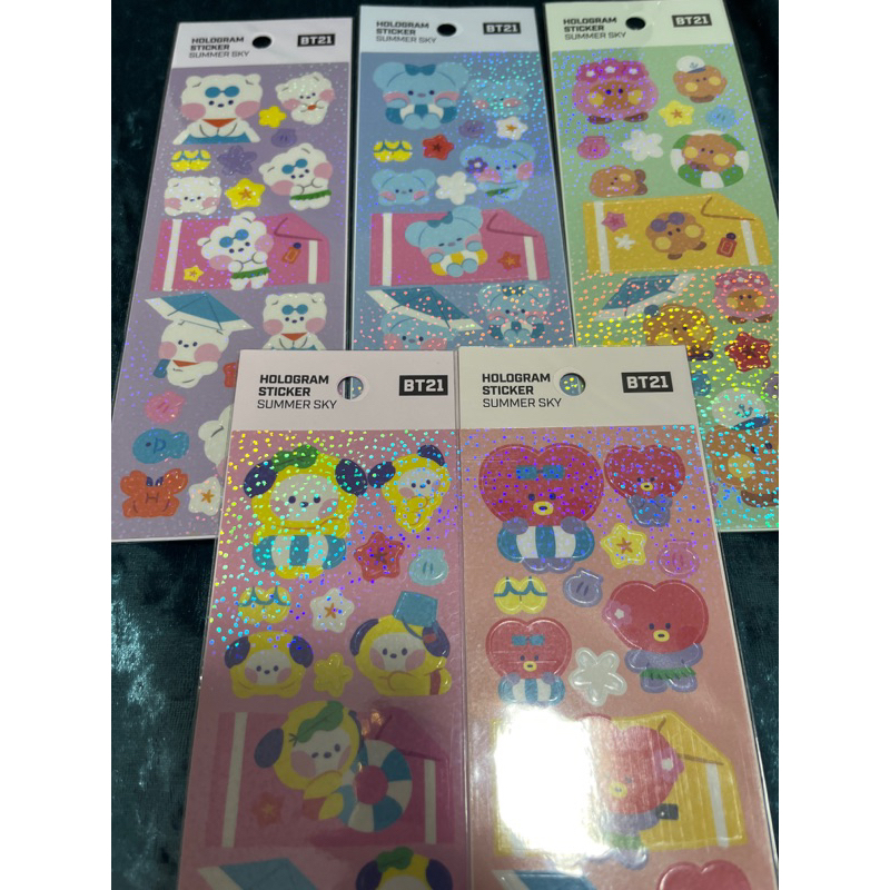 BT21 Sticker BTS Monopoly Holographic Sticker Summer Sky | Shopee Singapore