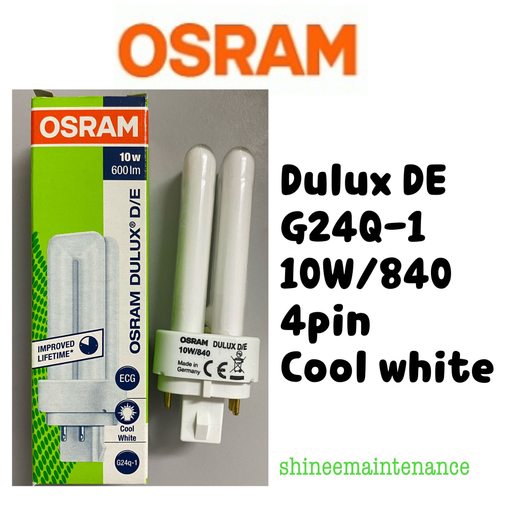 [5pc bundle!] Osram Dulux DE 10W 840 Cool White PLC 4 pin 600lm ...