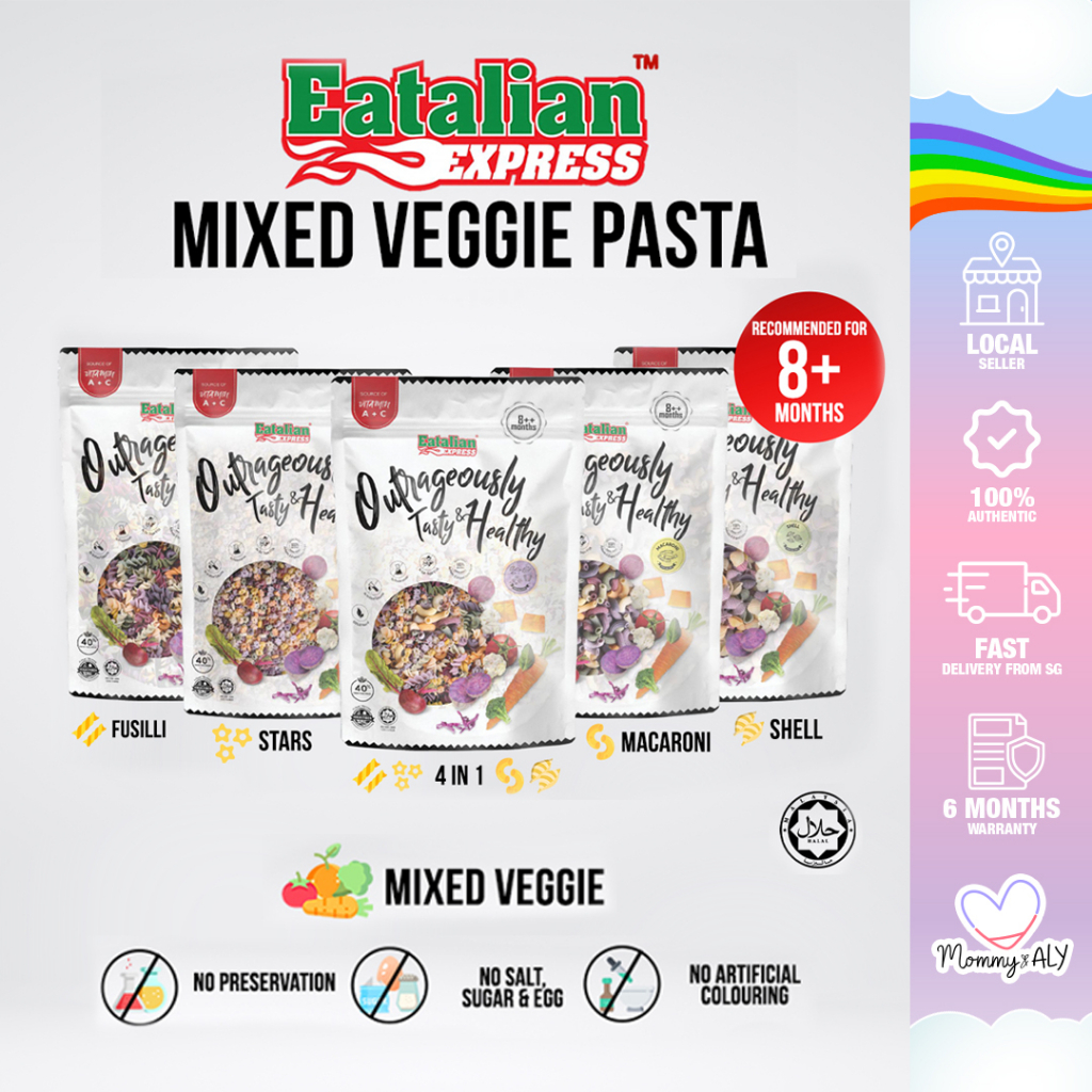 Eatalian Express Mixed Veggie Pasta - Nutritious High Fiber Pasta for ...