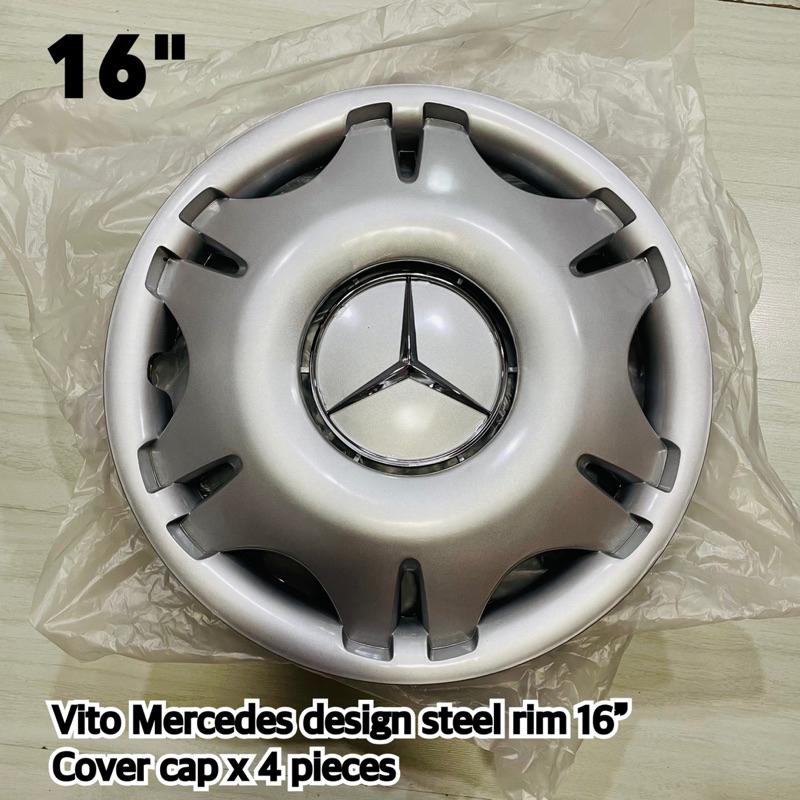 4 pieces Vito Mercedes design steel rim 16” cover cap x 4 pieces ...