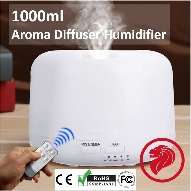 Large Capacity 1000ML Ultrasonic Humidifer with Remote Control Aromatherapy Diffuser | Shopee ...
