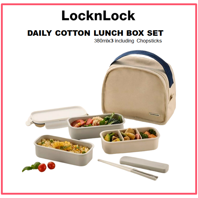 [LocknLock] DAILY COTTON LUNCH BOX SET LCB755CI locknlock | Shopee ...