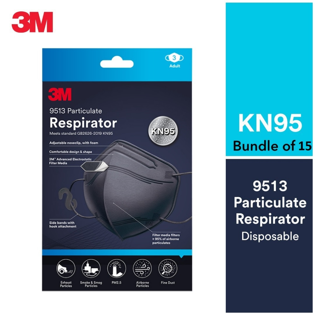 3M KN95 Particulate Respirator 4-Layer Disposable Mask Black 3S ...