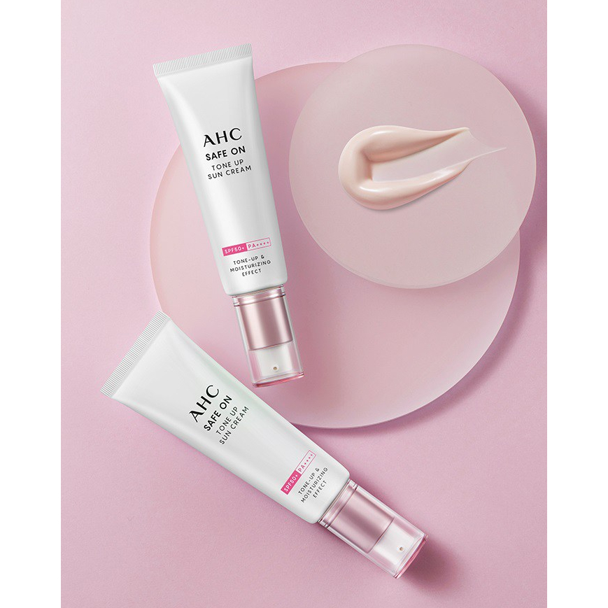 AHC safe on tone up sun cream SPF50+ PA++++ 50ml | Shopee Singapore