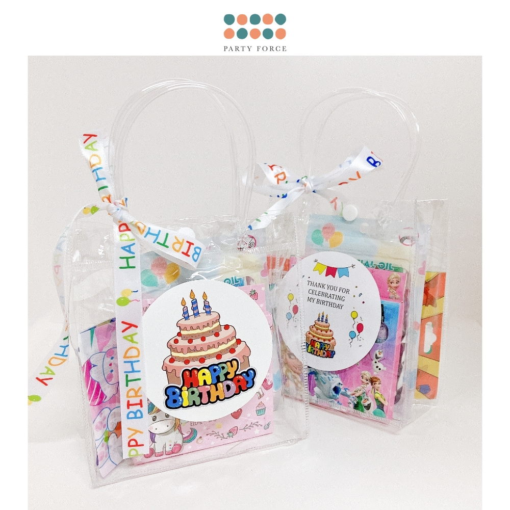 PVC Transparent Goodie Bag cute clear gift bag for birthday party event ...