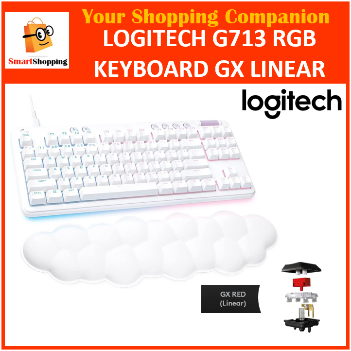 Logitech G713 TKL Mechanical RGB Gaming Keyboard with Palmrest Aurora ...