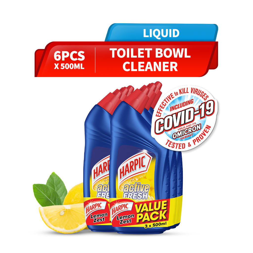 [Bundle of 2] Harpic Lemon Toilet Bowl Cleaner Disinfectant Liquid ...