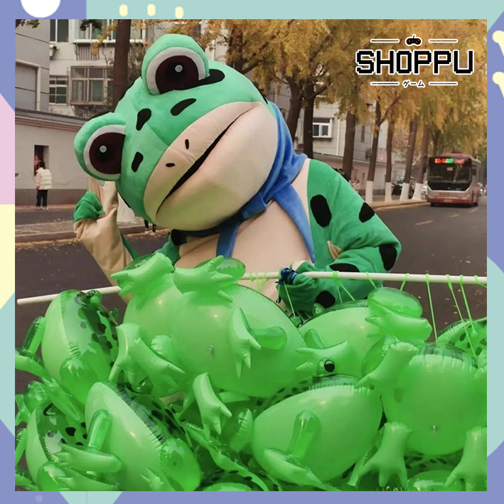 TikTok Frog Balloon with Flashing Light and Bouncy Elastic Rope ...