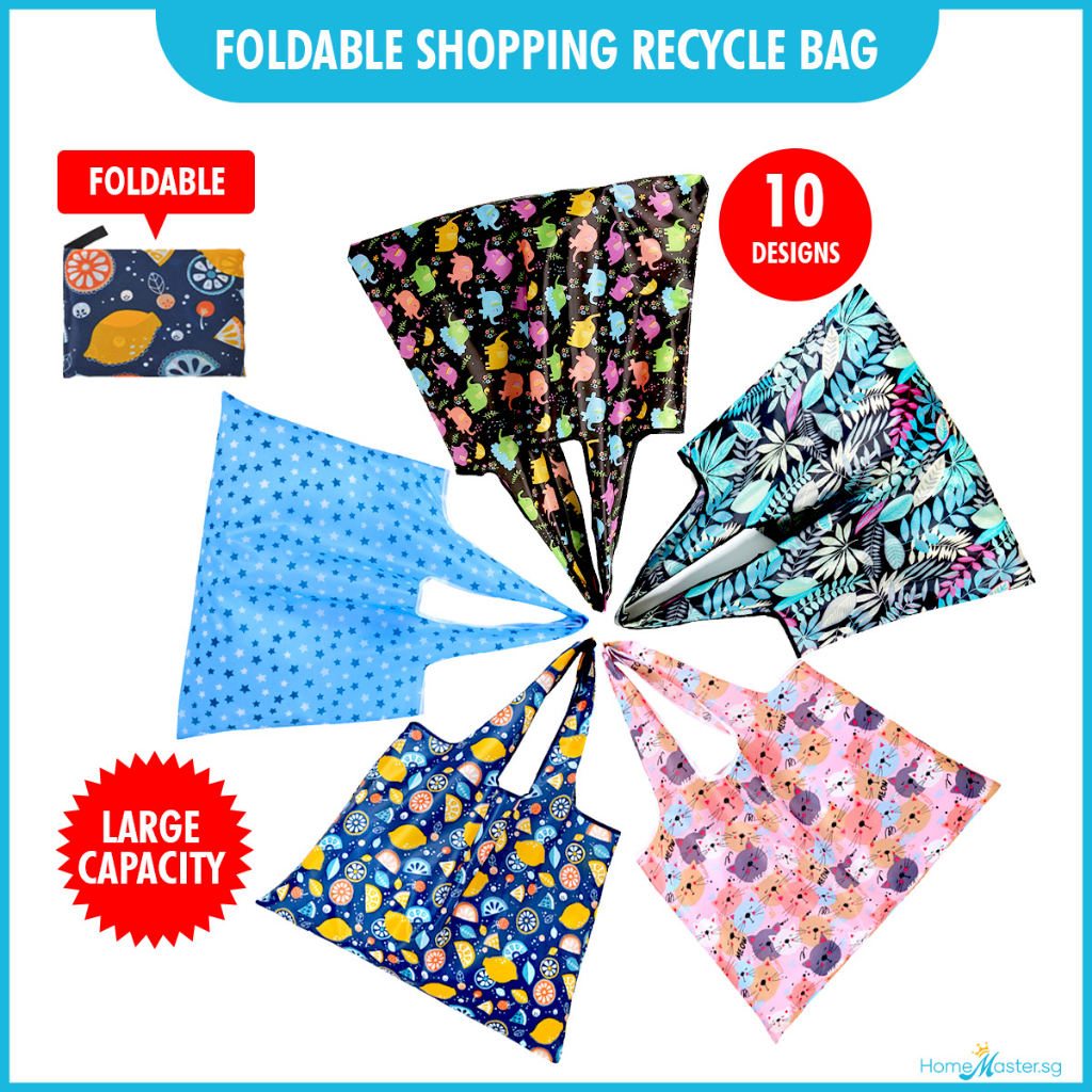 [SG Ready Stock] XL Foldable Shopping Recycle Bag*Travel/Grocery Tote ...