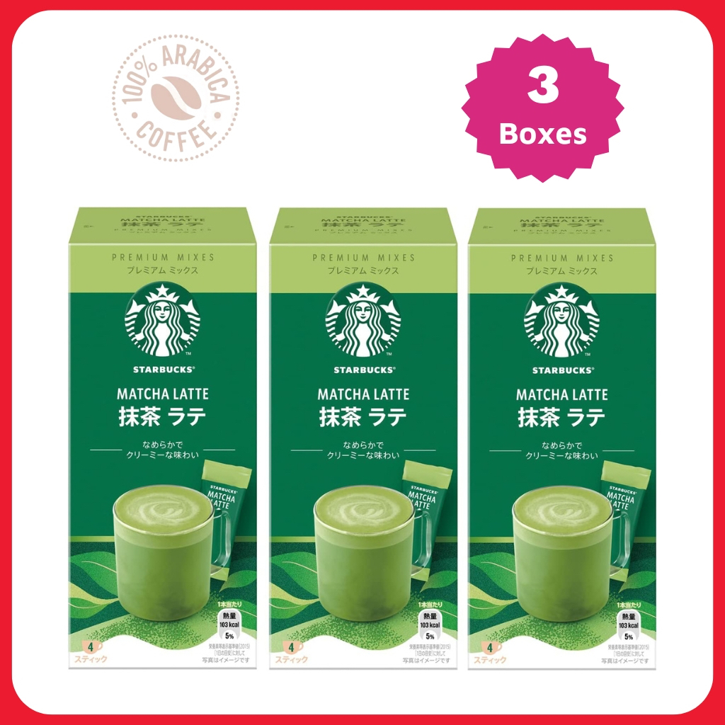 Starbucks Premium Mix Matcha Latte Stick Coffee 4P x 3 Boxes | Shopee ...