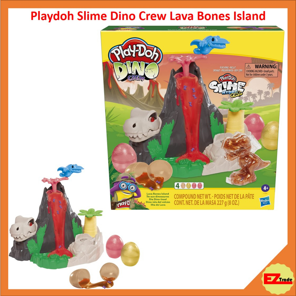 Hasbro Play-Doh Slime Dino Crew Lava Bones Island Volcano Playset with ...
