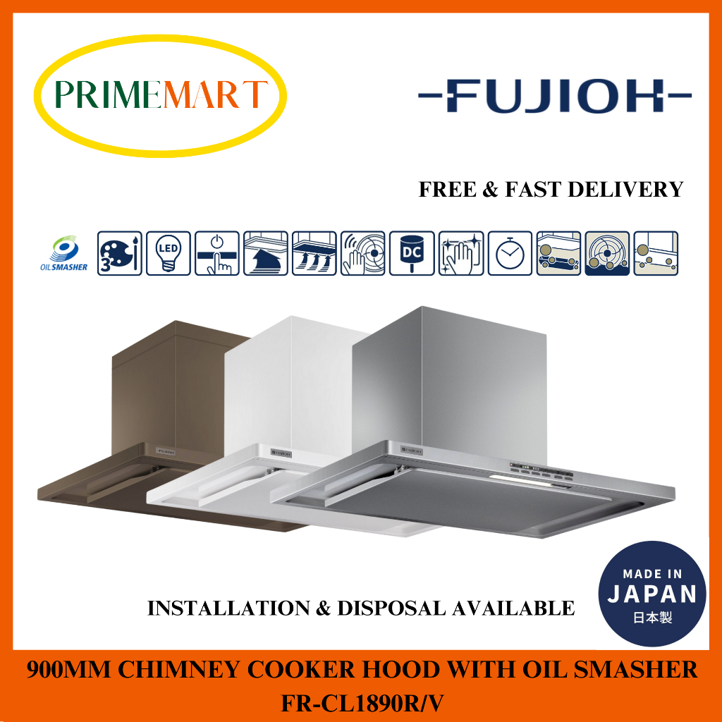 FUJIOH FR-CL1890R/V 900MM MADE IN JAPAN CHIMNEY COOKER HOOD WITH OIL ...