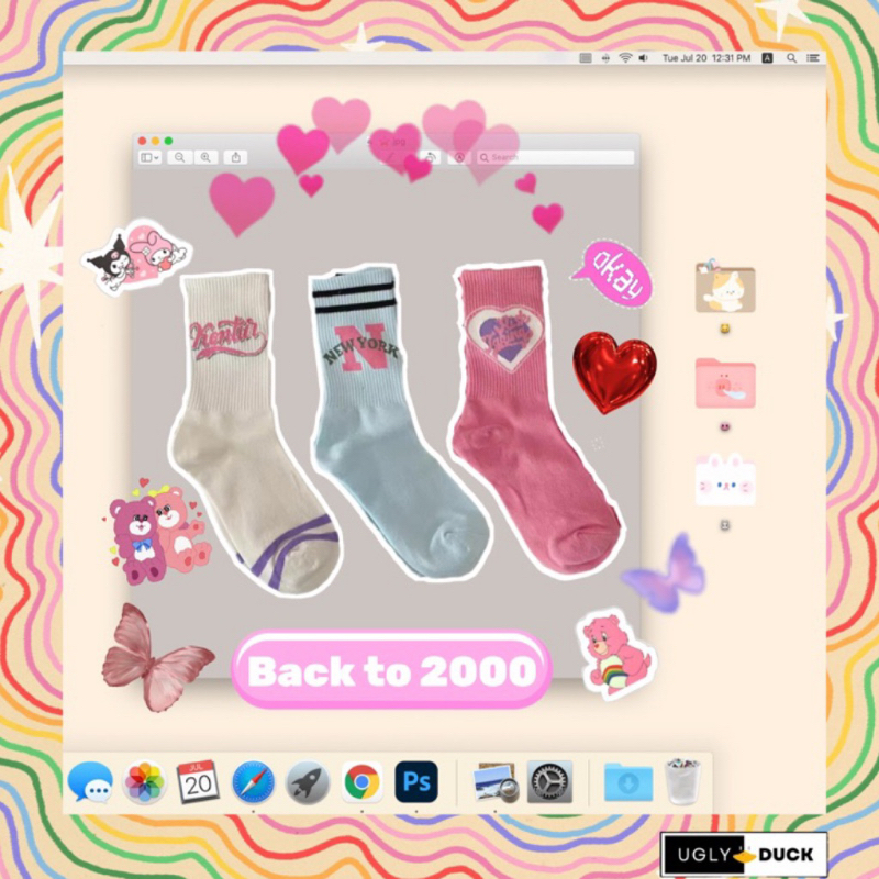 [SG Ready Stock]Cotton long tube socks cool girl y2k style cotton women ...