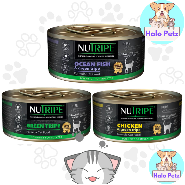 Nutripe Pure with Green Tripe Cat Gum Free Can Food 95g (7 Flavours ...