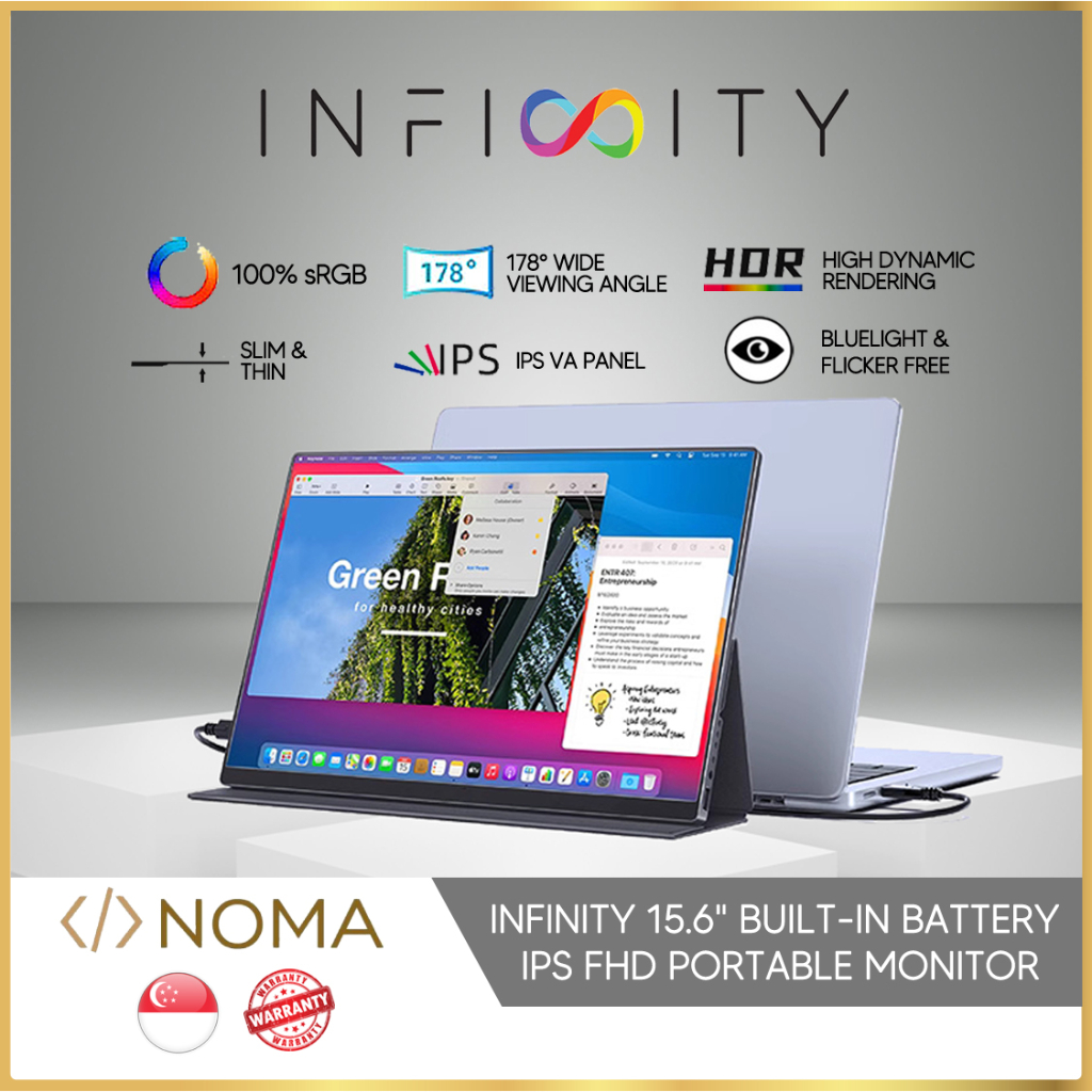 【SG】INFINITY 15.6" IPS FHD Built-In Battery Portable Monitor | Type-C ...