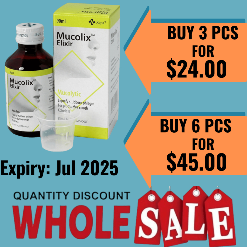 [PharmCare] Mucolix Elixir Cough Relief | Phlegm | Robitusin | Prospan ...