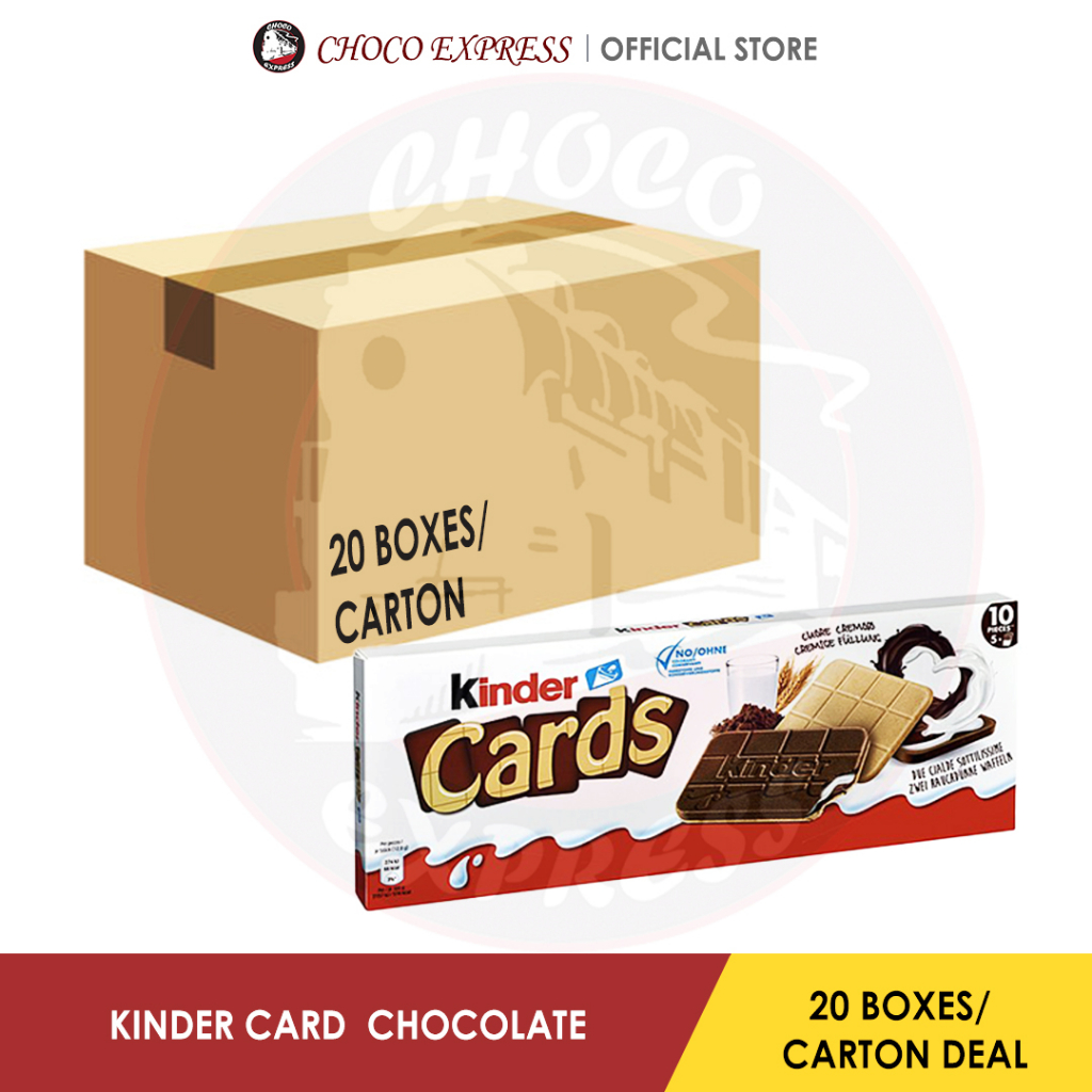 (One Carton) CHOCO Kinder Cards Chocolate 128g 20 Boxes/ Product of ...