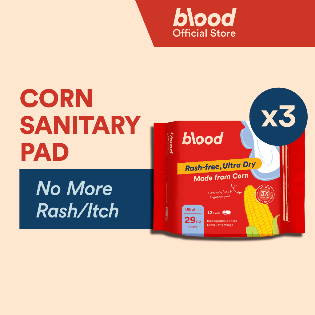 Blood Sanitary Pads Made With 100% Corn [Bundle of 3 Pack] | Shopee ...