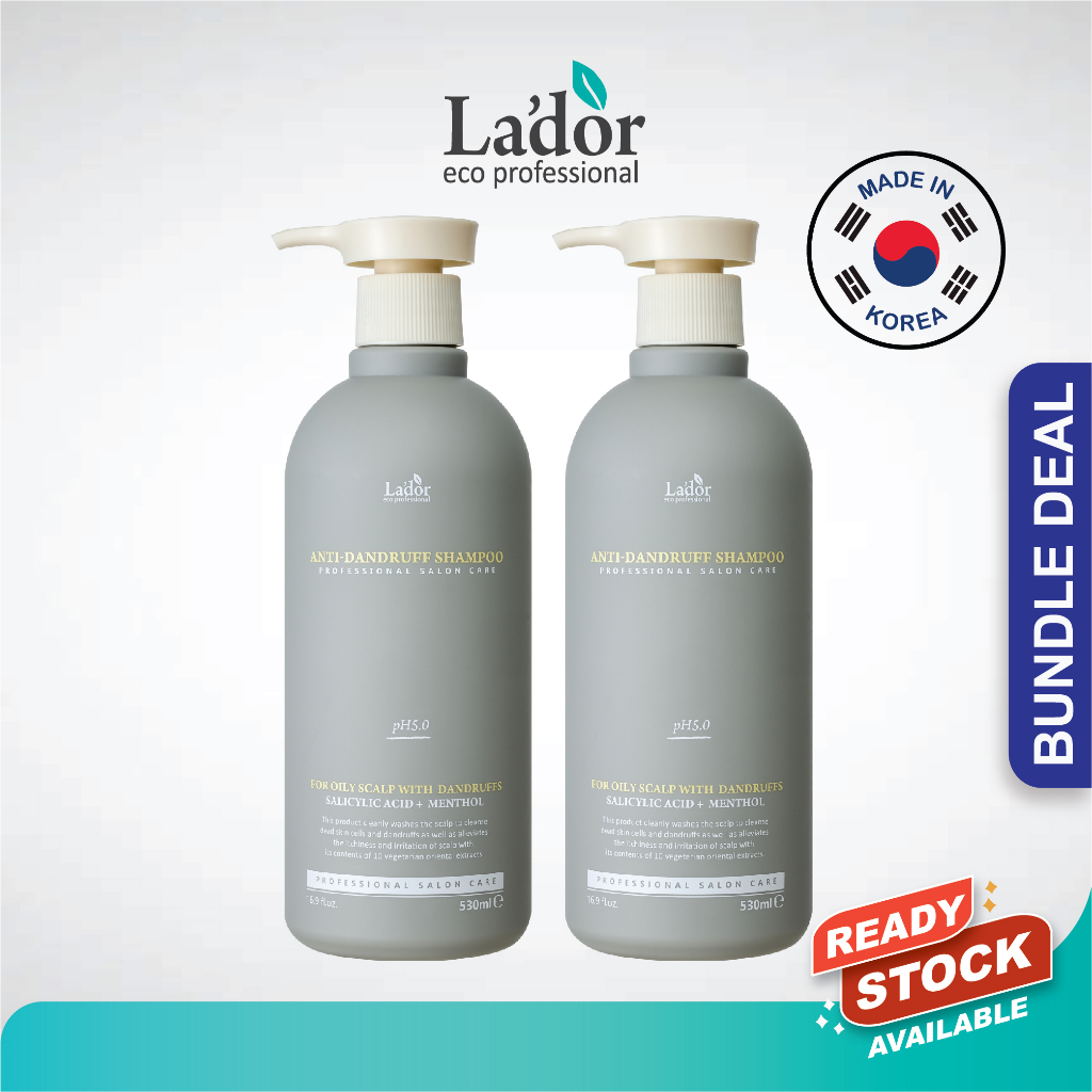 [Bundle of 2] Lador Anti Dandruff Shampoo 530ml x2 | Shopee Singapore