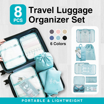 🚚SG Seller🚚 8 Pcs Set Travel luggage Organizer Clothes Luggage Packing ...
