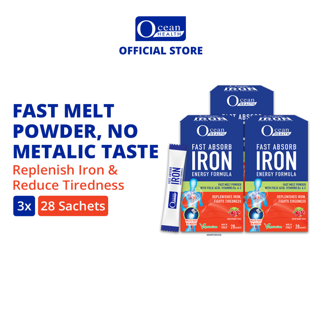 [Bundle of 3] Fast Absorb Iron Energy Formula (28s)- Ocean Health ...