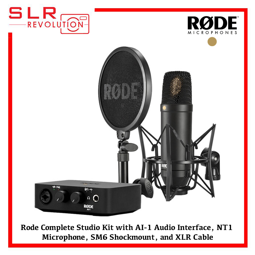 RODE Complete Studio Kit with AI-1 Audio Interface, NT1 Microphone, SM6 ...