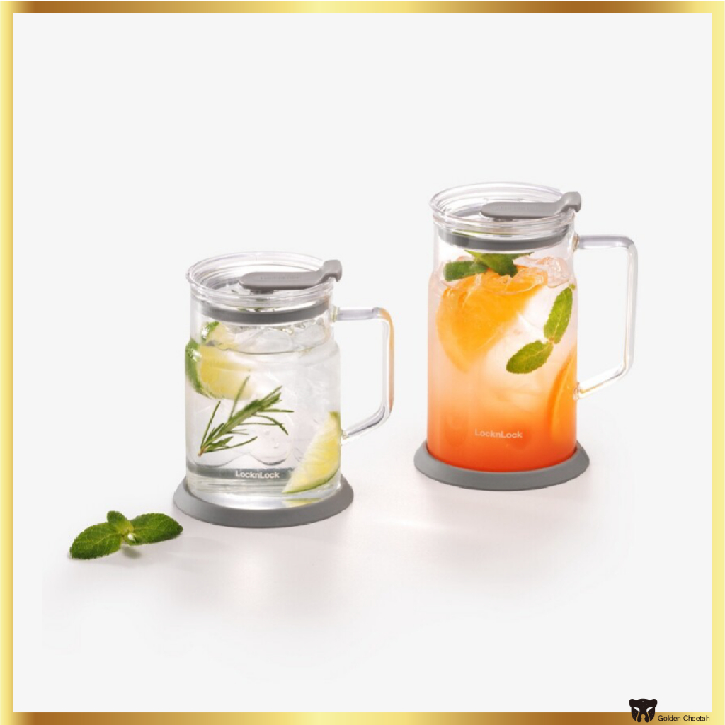 Lock & Lock Heat Resistant Glass Metro Mug 560ml 670ml (Included ...