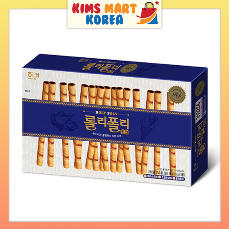 Haitai Roly Poly Wafers Roll Rolypoly Chocolate Rolled Wafer Korean ...