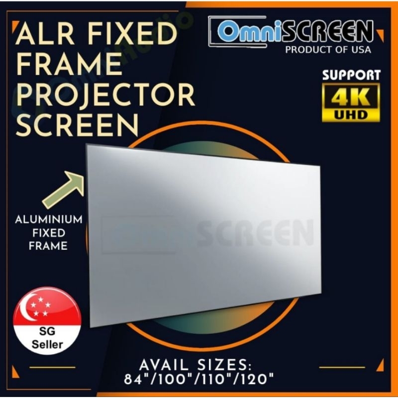 INSTOCK [FIXED ALUMIMIUM FRAME SCREEN] 16:09 (ALR) PROJECTOR SCREEN ...