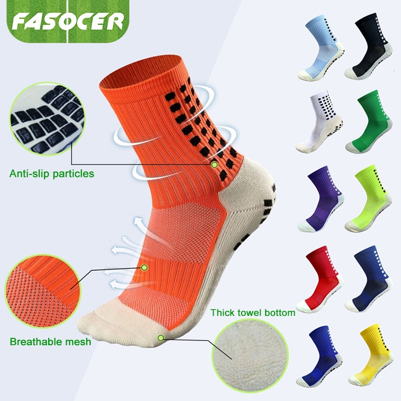 [24h Shipped] Anti Slip Sock Football Socks Silicone Bottom Basketball ...