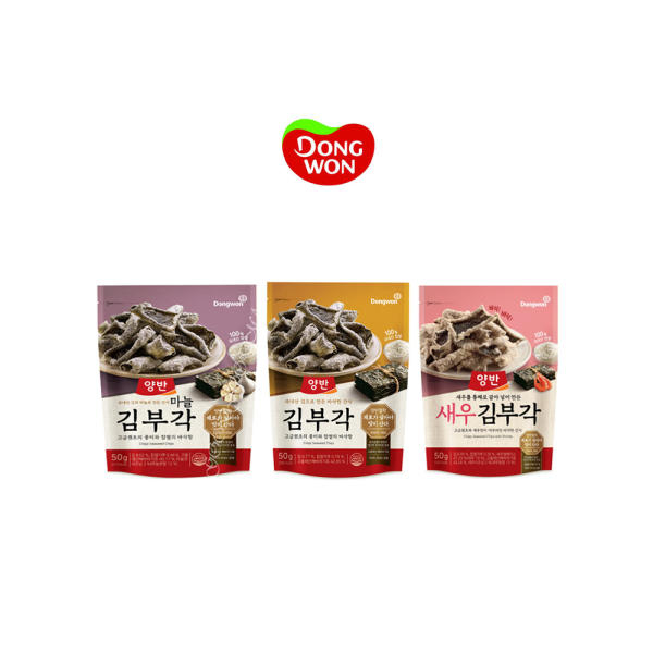 [Dongwon] Crispy Seaweed snack "Bugak" 50g 동원 김부각 스낵 3종 | Shopee Singapore