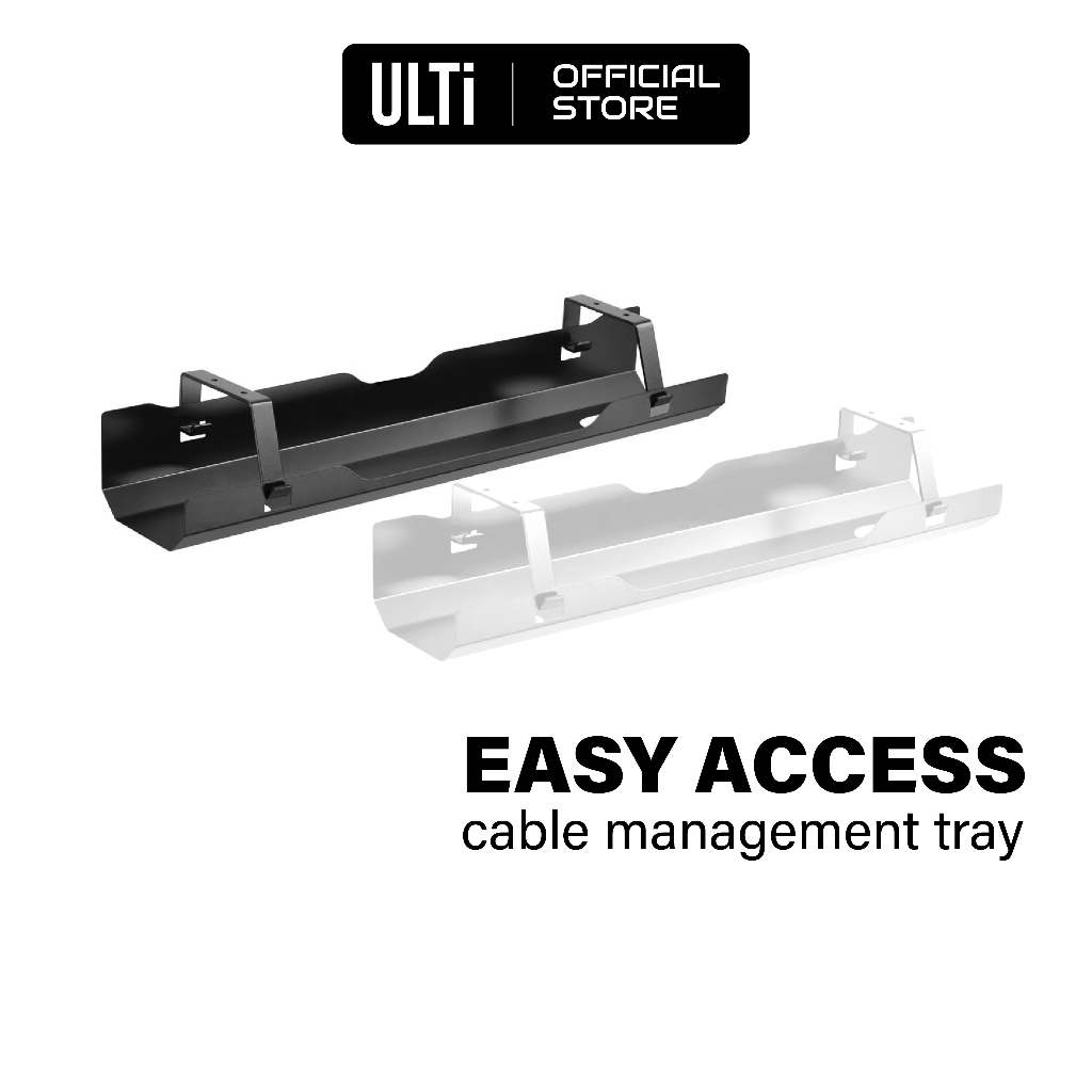 ULTi Easy Access Cable Management Tray, Under Desk Holder, Standing ...