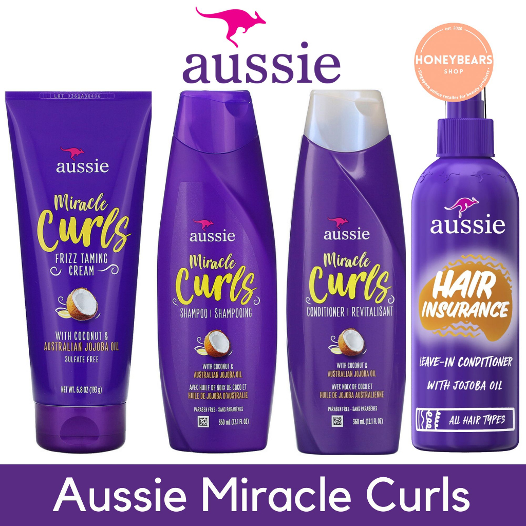 Aussie Miracle Curls for Curly Hair - Shampoo, Conditioner, Curl Cream ...