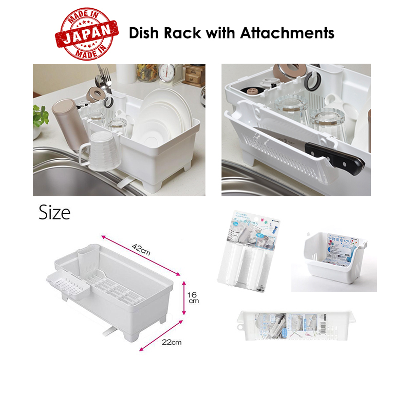 SG STOCK Kitchen Drying Dish Rack with add-on attachments, Japanese ...
