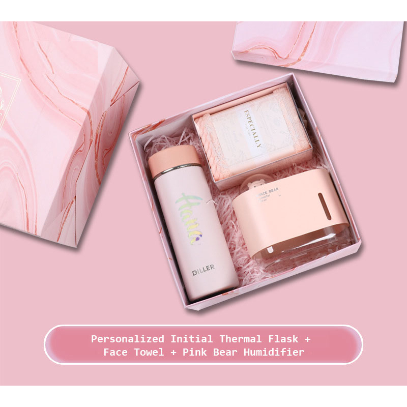 Personalized Initial Thermal Flask + Face Towel + Humidifier | Shopee ...
