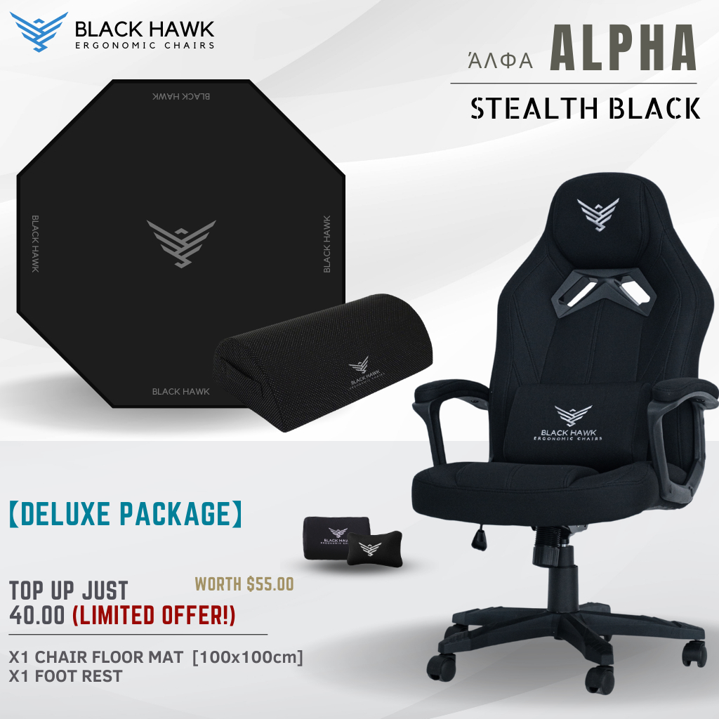 🦅 (𝐒𝐆 𝐒𝐓𝐎𝐂𝐊) Black Hawk RGB Gaming Chair / Gaming Chair / Computer ...
